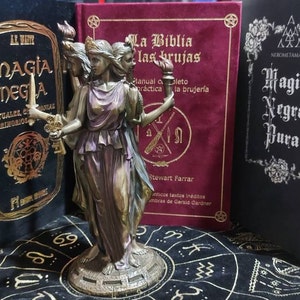 Triple Moon Goddess Maiden Mother and Crone Cold Cast Resin Bronze ...