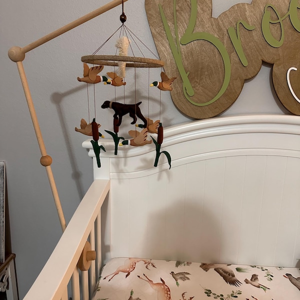Duck Mobile for Crib, Mallard Duck Nursery Decor, German Shorthaired ...