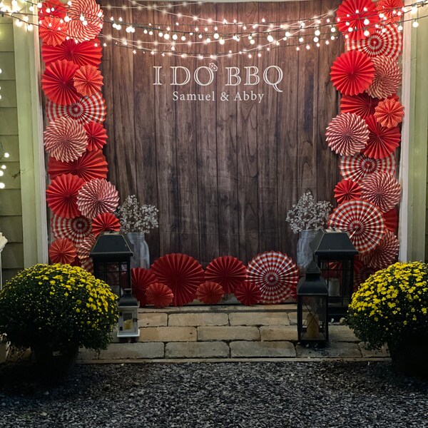 Engagement Backdrop, I Do BBQ Sign, I Do BBQ Decorations, Couples ...
