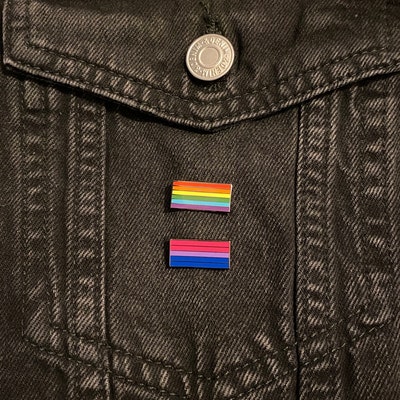 Bisexual Flag Pin Subtle Pride Accessory Enamel Badge LGBT Queer Bi ...