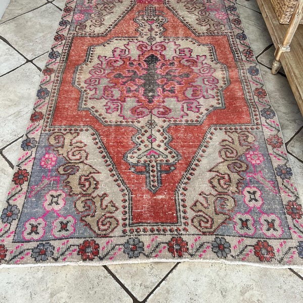 5x9 Mid Century Modern Rug, Living Room Decor, White Turkish Rug ...