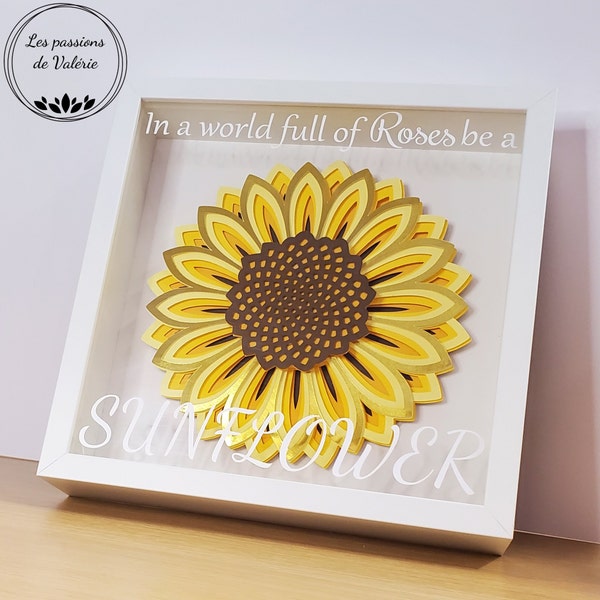 Sunflower SVG, Shadow Box Svg, Mandala SVG, Glowforge Svg, Laser Cut ...