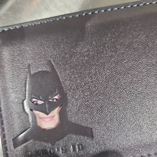 Bat ID Wallet - Leather Wallet With Super Hero Mask - Wallet for Him ...