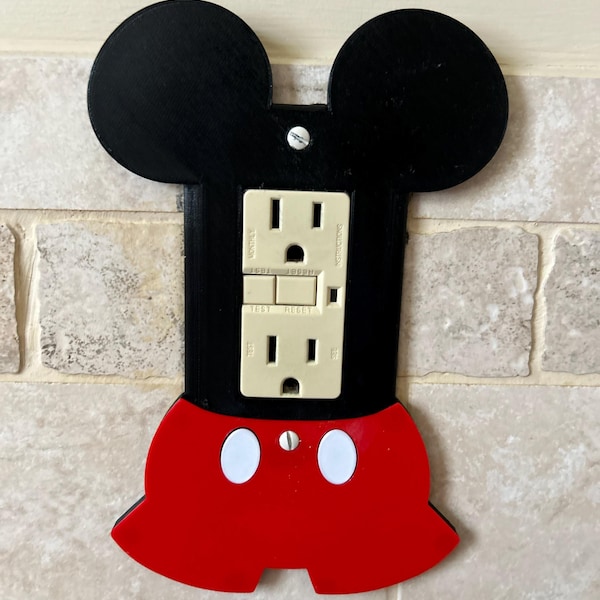 Mickey Mouse Head Double Light Switch Cover | Disney Mickey Mouse ...
