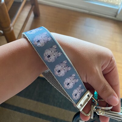 Gray Wolf Key Fob Wristlet Artistic Wolf Keychain Dog Key - Etsy