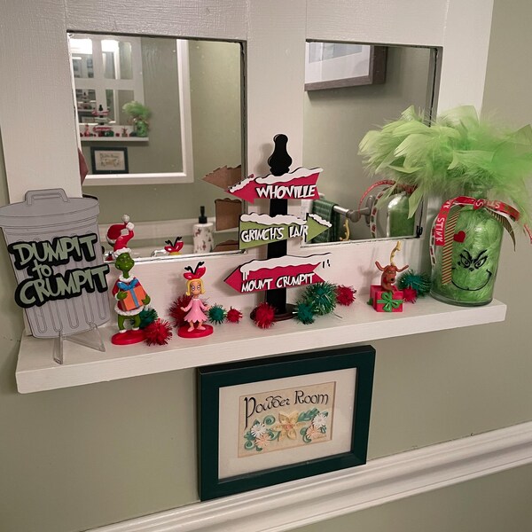 18" X 6" Believe Box Frame, Grinch Sign, Glitter Grinch, Grinch Decor ...