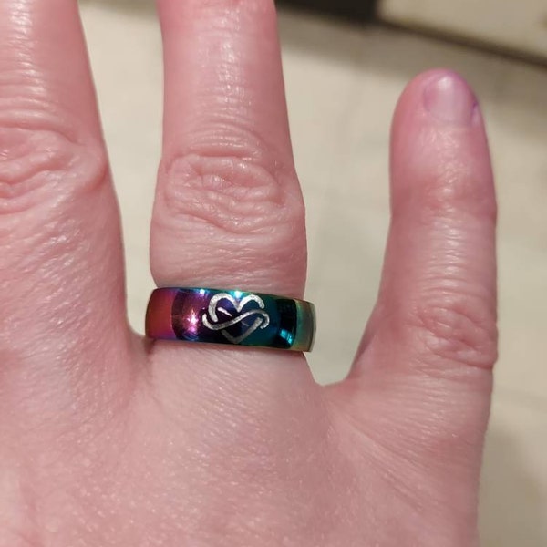 Stainless Steel Engraved LGBT Symbol Rings: Gay, Lesbian, Pansexual ...