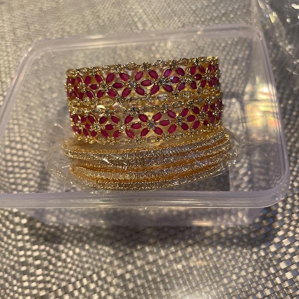Indian Golden CZ Bangles/bracelets American Diamond Bangles/cubic ...