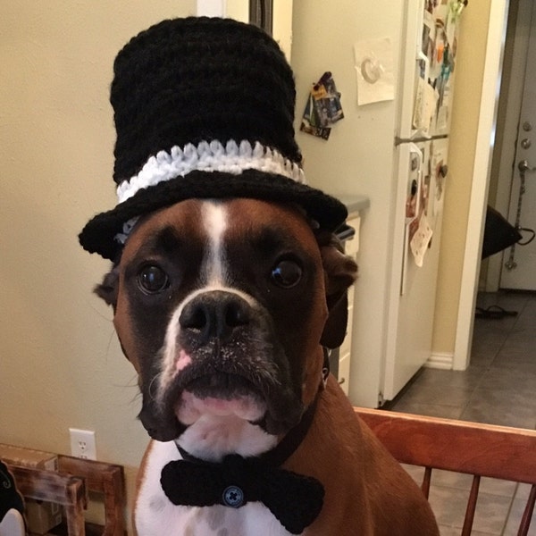 Top Hat for Dogs With Optional Bow Tie Add On, Custom Colors Available ...