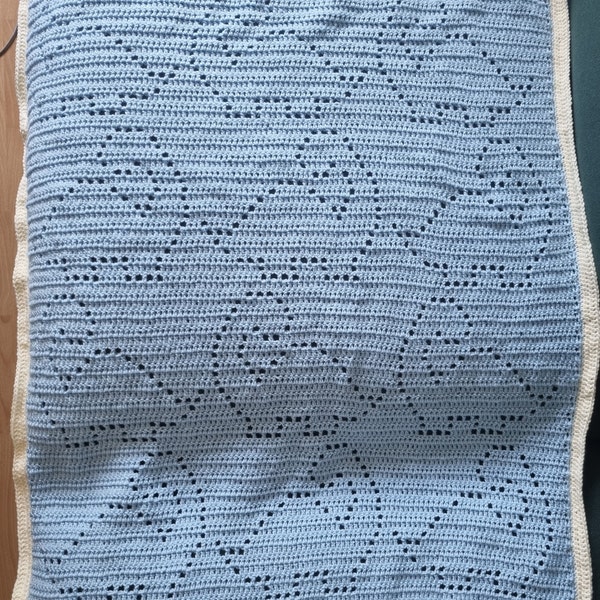 Littlefoot Blanket | Filet Crochet Blanket Pattern | Baby Blanket ...