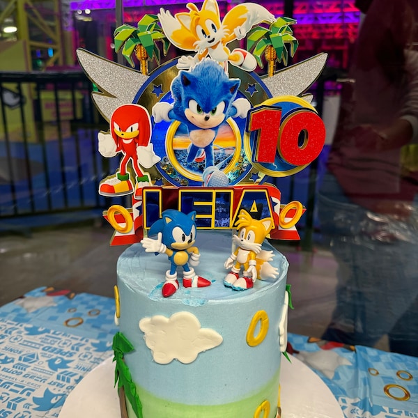 Sonic Cake Topper. Sonic Hedgehog Cake Topper. Sonic Shaker Cake Topper ...