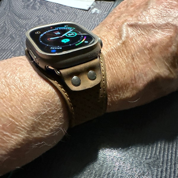 Brown Apple Watch Ultra/ultra2/ultra3 Cuff Band / Unique Perforated ...