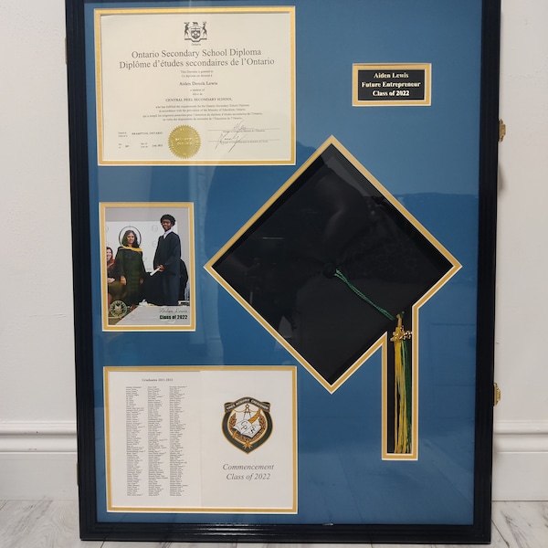 Custom Graduation Diploma Frame Tassel Photo Cap Engraving Display Case ...