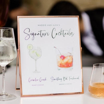 Printable Signature Cocktails Sign Editable Signature Cocktails ...