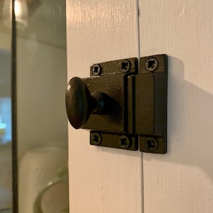 Cast Iron Cabinet Latch 2 Sizes Spring Loaded Handle Turn Antique ...