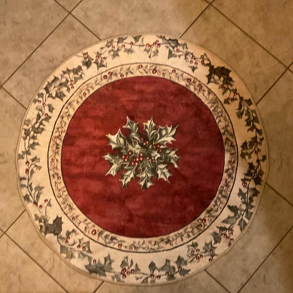 Xmas Rug, Christmas Rug, Rustic Christmas Rug, Christmas Flowers Rug ...
