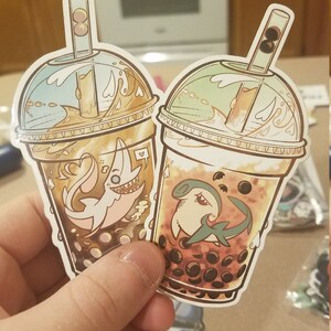 Boba Tea Shark Sticker Set - Etsy UK