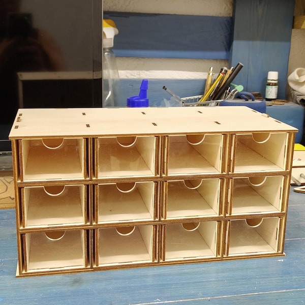 Laser Cut Desktop Organizer SVG, Hobby Storage Box, Drawer Organizer ...