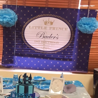 Royal Blue Prince Backdrop Boy Party Banner Poster - Etsy