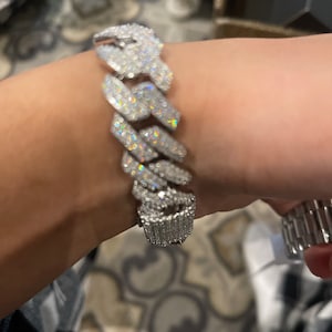 Men's Women's Iced Out Simulated Diamond Solid 925 Sterling Silver ...