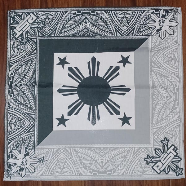 Philippines Filipino Flag Teal and White Stitched 3 Stars and Sun Rare ...