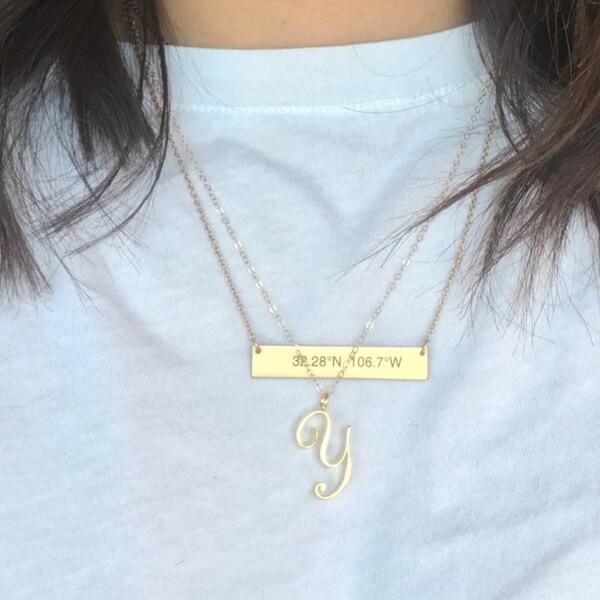 Y Initial Necklace - Cursive "y" Initial - Gold Initials Necklace for ...