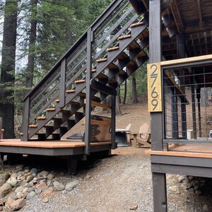 Modern Floating Number Wood Address Sign for Home or Office | Etsy