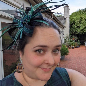 Black Crystal Fascinator Veiled Crystals or Pearl Studded Teardrop ...