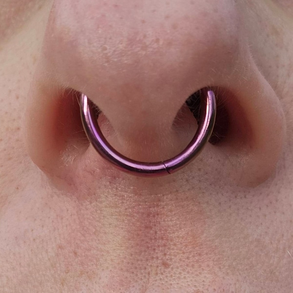 Vibrant Purple Clicker 16g Hoop Segment With CZ Ball,body Piercing ...