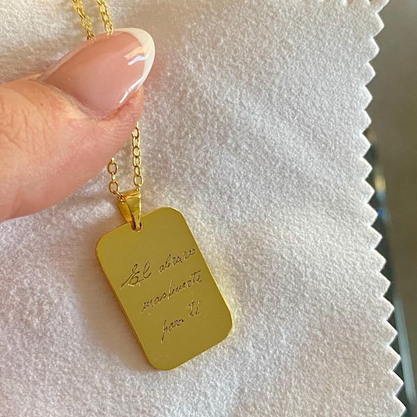 Handwriting Necklace • Custom Signature Necklace • Engraved Actual Your ...