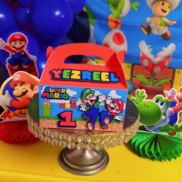 Super Mario Custom Gable Box |favor Party Box | Set of (6) Boxes - Etsy