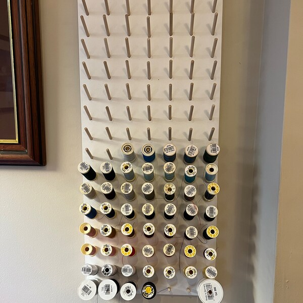 Spool Rack Thread Holder Sewing Pegboard Storage Sewing Room Organiser ...