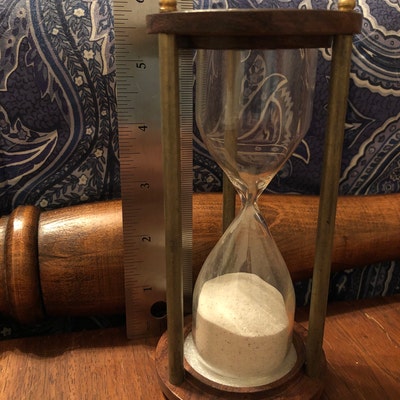 Engraved Solid Brass and Wood Hour Glass Sand Timer/ Personalized Sand ...