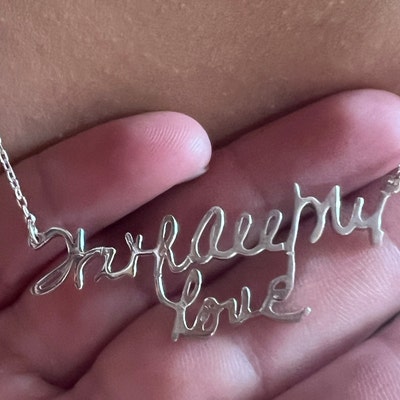 Custom Handwriting Jewelry Handwriting Necklace - Etsy