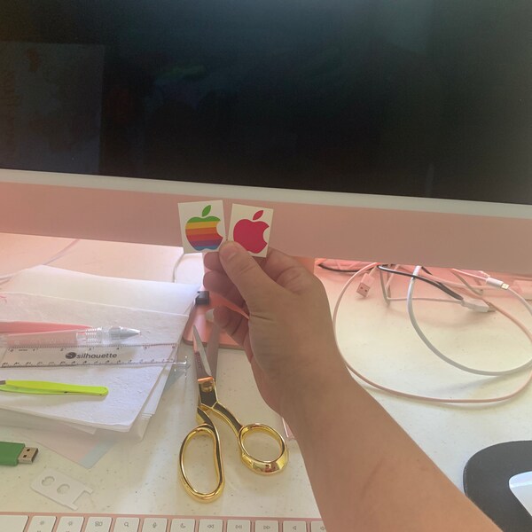 MacBook Pro Retro Rainbow Apple Sticker Decal for the MacBook Pro 2017 ...