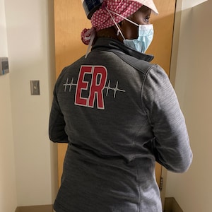 Emergency Nurse Jacket ER Rhythm Department Nursing Embroidered Custom ...