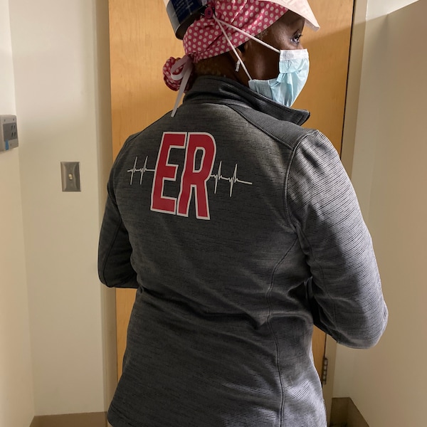Emergency Nurse Jacket ER Rhythm Department Nursing Embroidered Custom ...