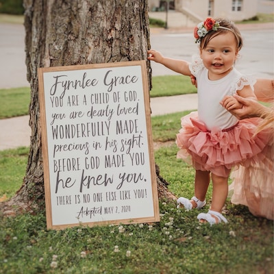 You Are A Child of God Framed Wood Sign Adoption Sign Personalized - Etsy