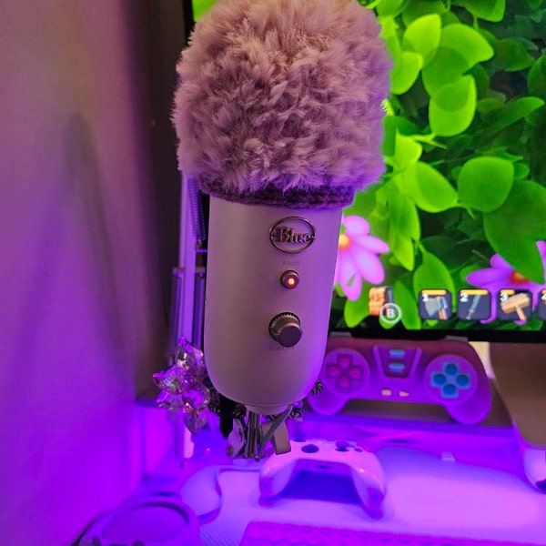 Crocheted Blue Yeti Mic Fuzzy Windscreen Pop Filter - Custom, MADE TO ...