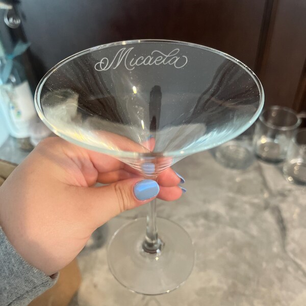 Calligraphy Engraved Martini Glass Personalized Housewarming Gift New ...