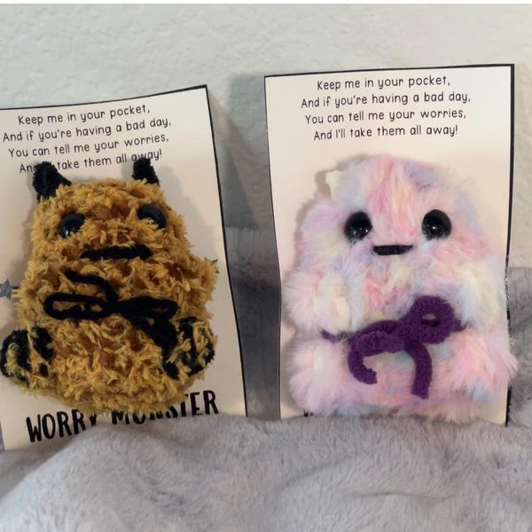 Pocket Worry Monster Crochet Pattern PDF - Etsy