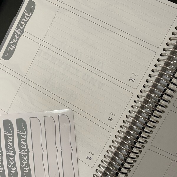 12 Weekend Header Stickers, Colorful Banner Planner Stickers, for 2025 ...