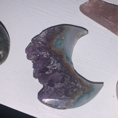 Amethyst Moon Crescent Moon Slices - Etsy