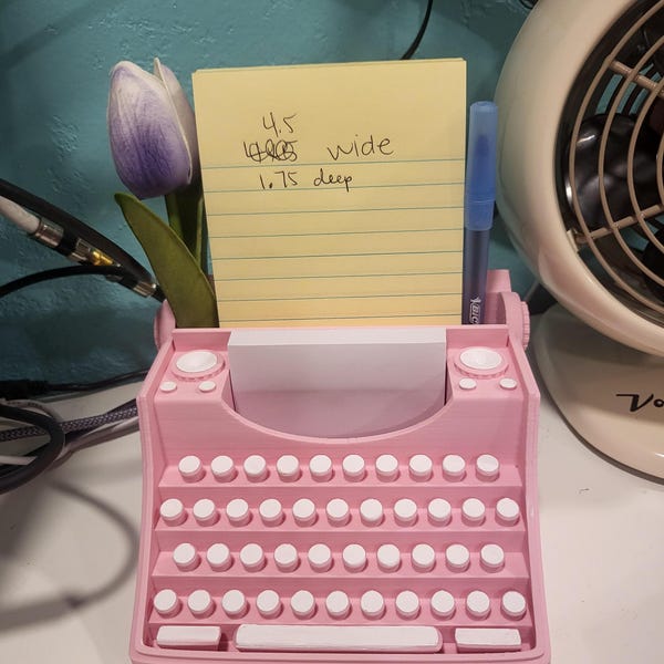 3D Printed Typewriter Sticky Note Holder: Retro Desk Organizer - Etsy