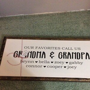 Grandkid Name Sign, Our Favorite People Call Us, Personalized Sign for ...