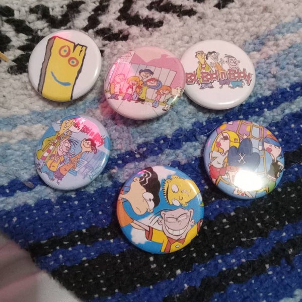 Ed, Edd, 'n Eddy Badge Button Pin Set of 6 - Etsy