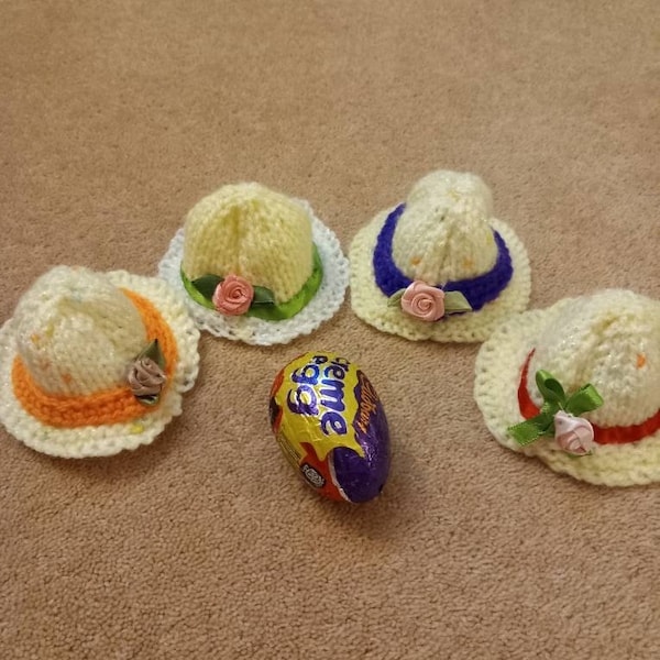 PDF KNITTING PATTERN Easter Bonnets Creme Egg Cover, Easter Knitting ...