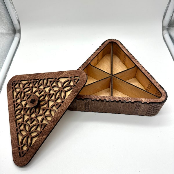Lasercut File Triangle Wooden Gift Box Serving Wedding Candy Svg Laser ...