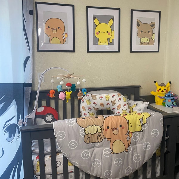 Poke Animals Crib Bedding Set, Baby Boy Crib Bedding, Poke Animals ...