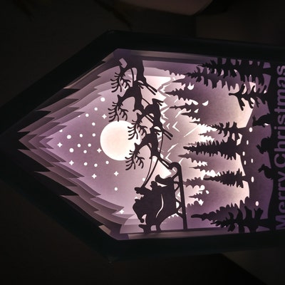 Pack 4 Christmas Lanterns Shadow Box SVG, Silhouette Studio Templates ...